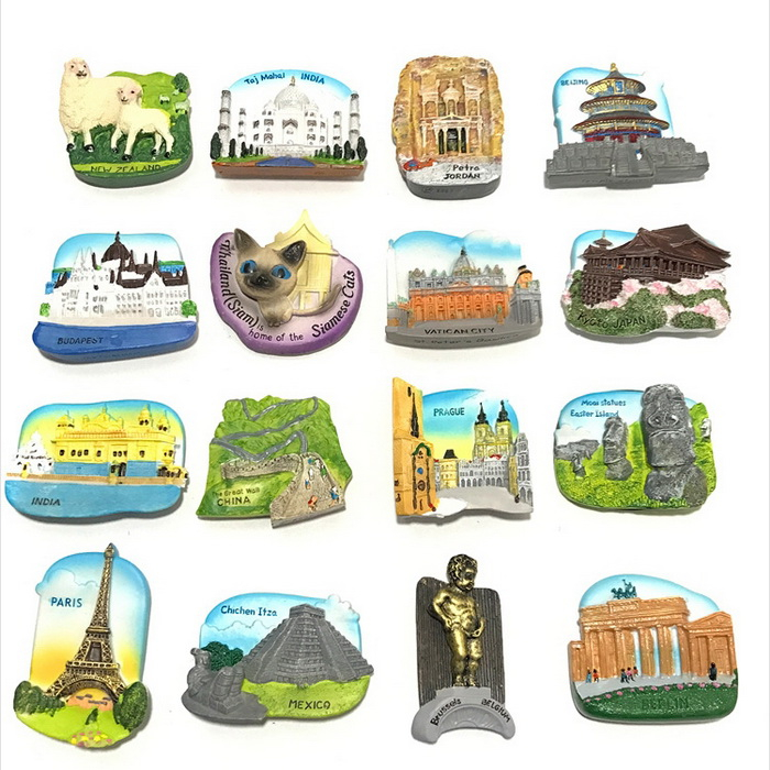 OEM Wholesale 3D Resin Fridge Magnet Tourism City Souvenir Polyresin ...