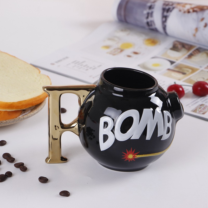 Custom Promotional Ceramic Bomb Shaped Decal Tea Mug Cup Gifts Mug ...