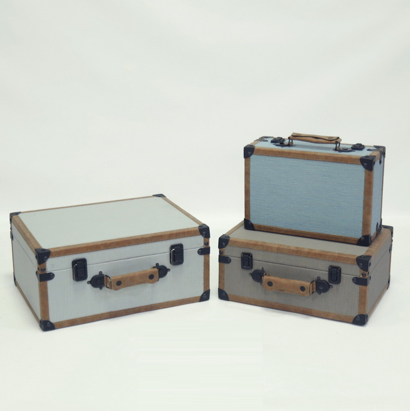 Custom Size Faux Leather Travel Mini Suitcase with Wooden Box for ...