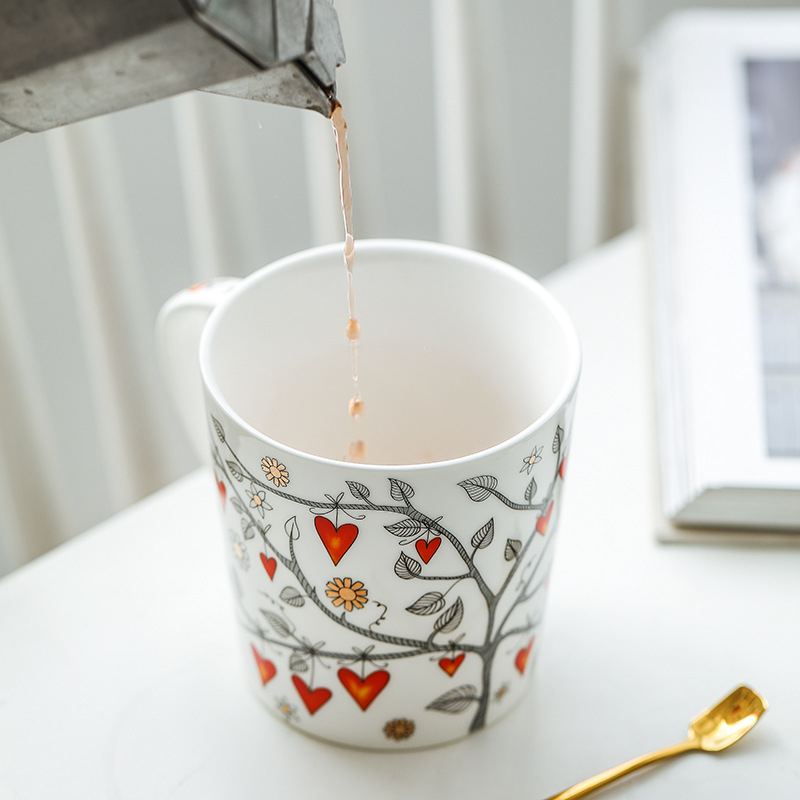 Creative Matt Ceramic Mug with Japanese And Korean Style Love Rattan ...