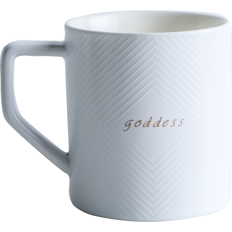 Ceramic Embossed Mug Coffee Mug Water Mug Breakfast Mug Black And White ...